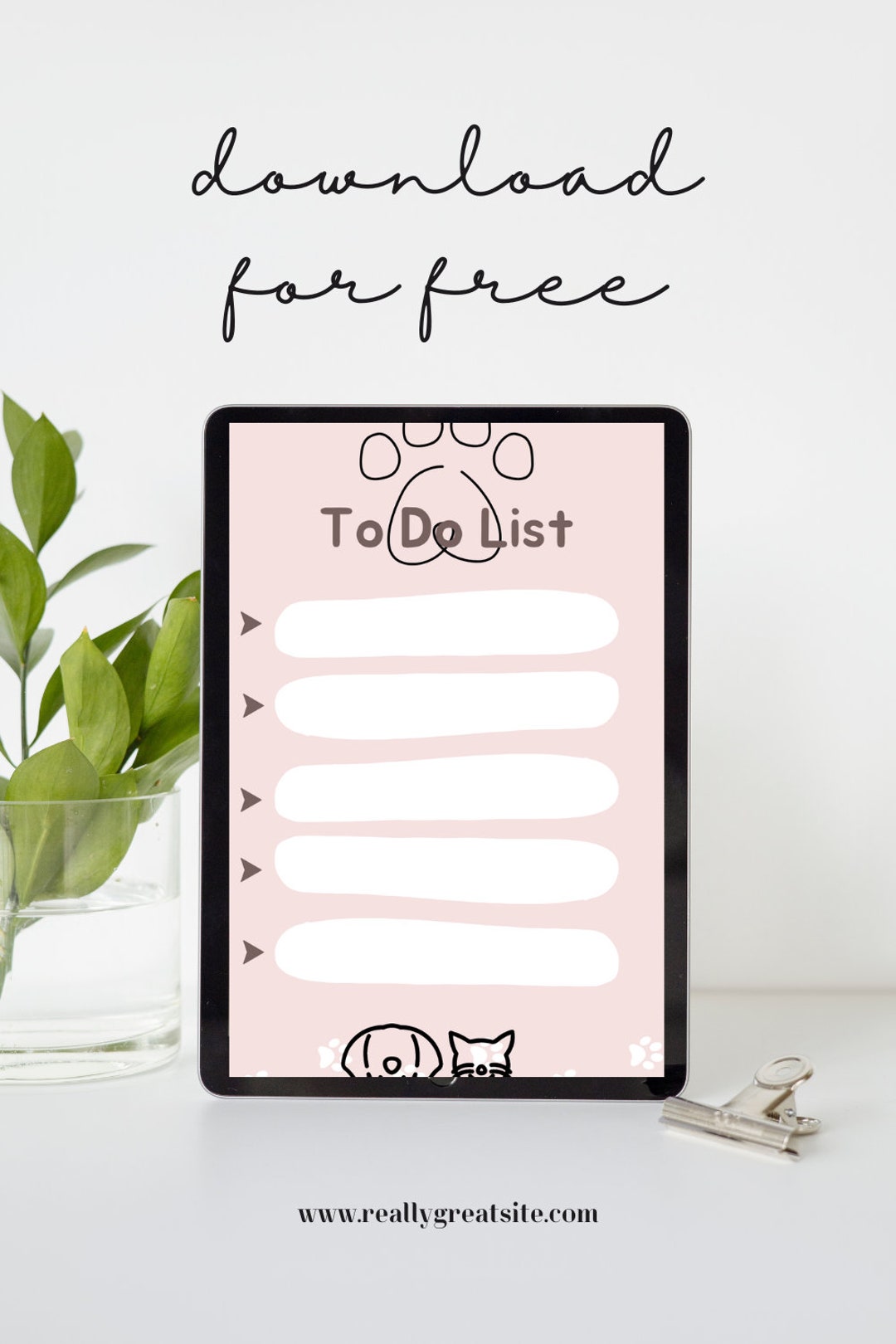 Minimalistic Pet to Do List Planner for Dogs and Cats - Etsy