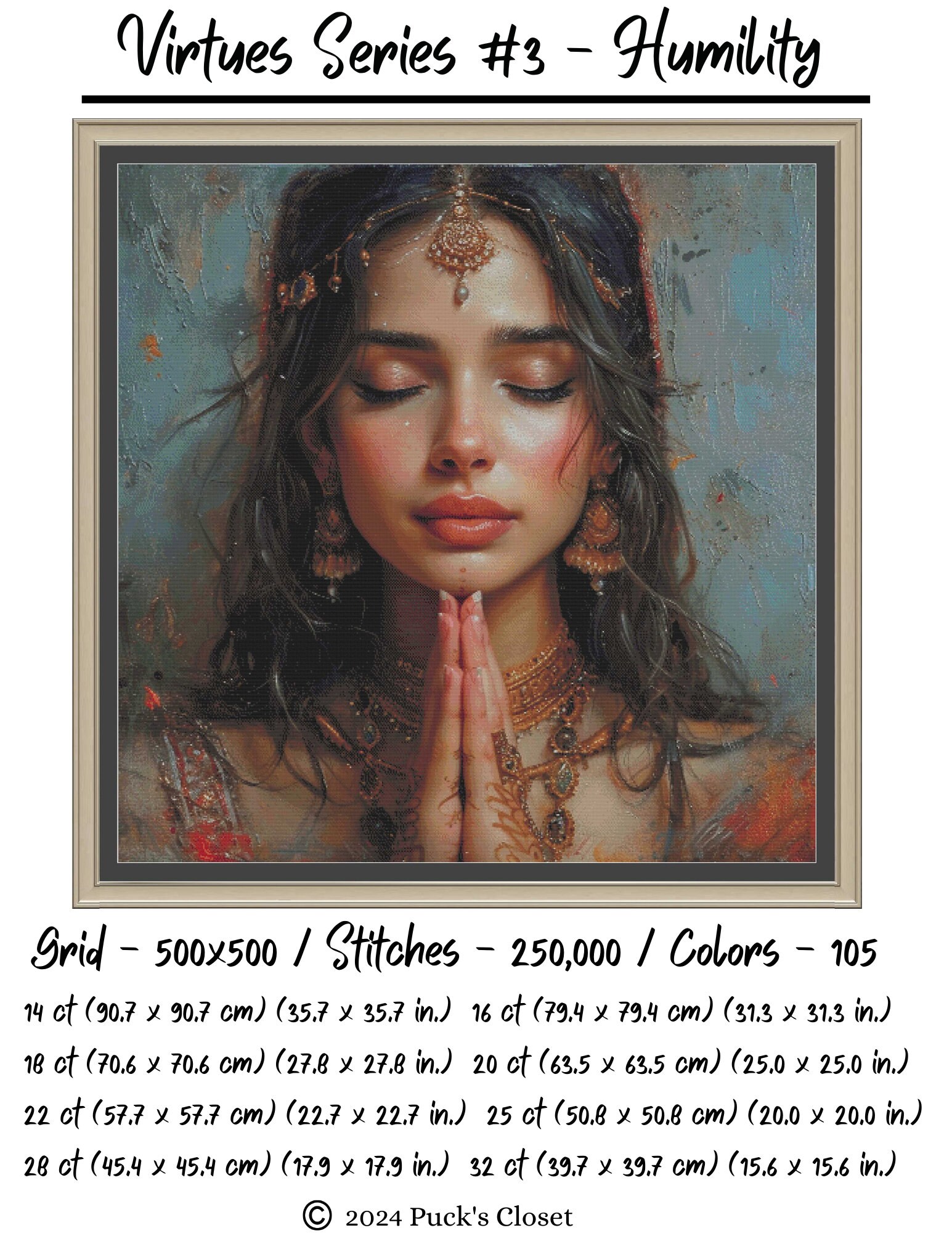 Humility (virtues Series) - Digital Download PDF Cross Stitch Pattern ...