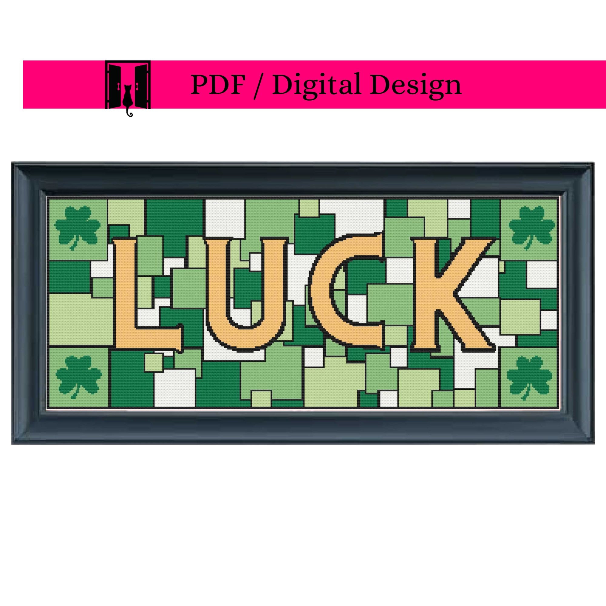 Stained Glass Luck - Cross Stitch Pattern, PDF, Instant Download - Etsy