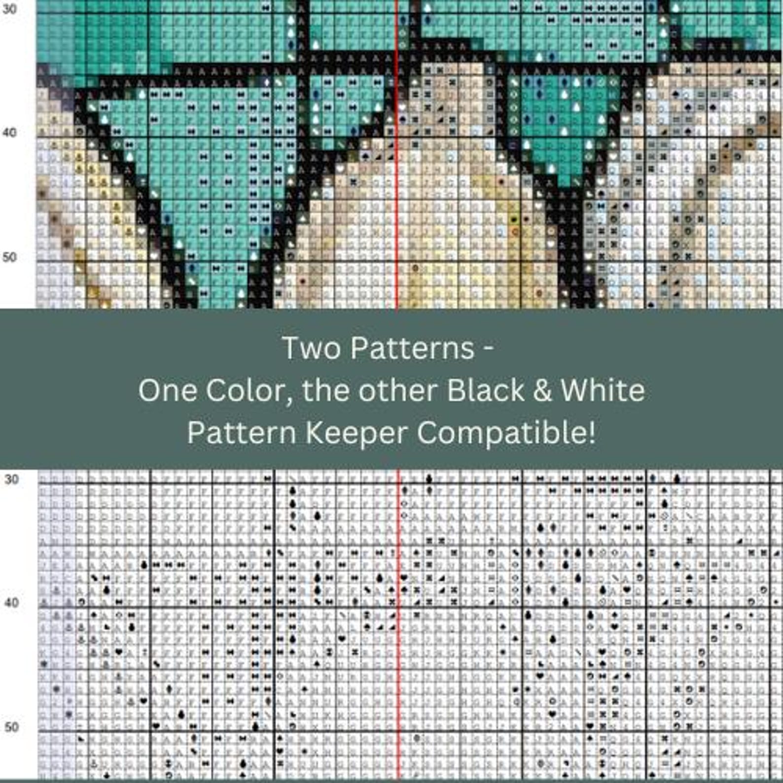 Stained Glass Art Deco Daisy - Digital Download PDF Cross Stitch ...