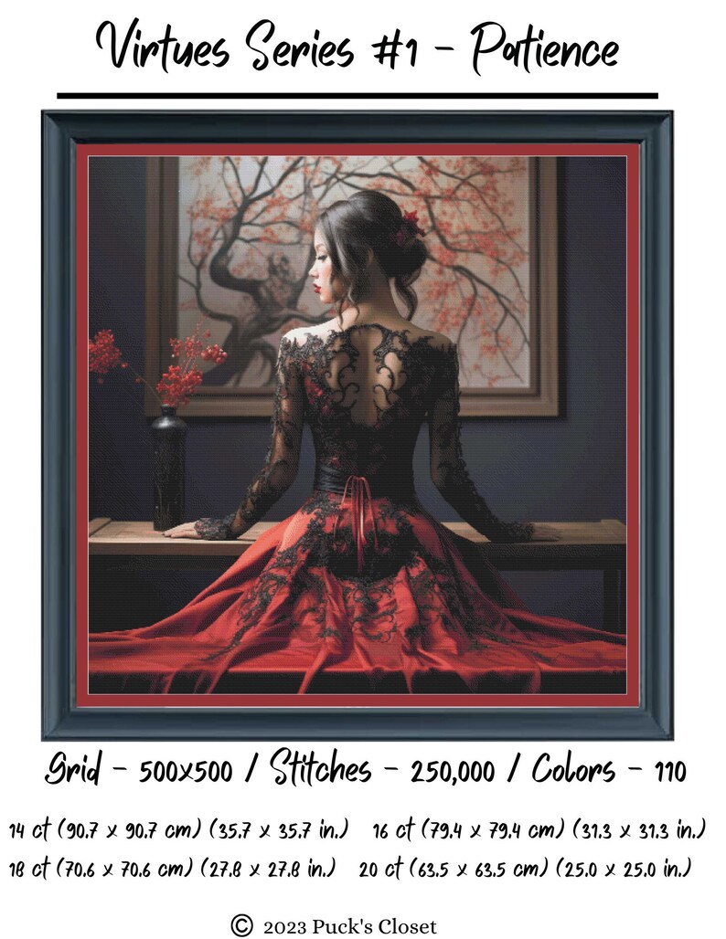 Patience (virtues Series) - Digital Download PDF Cross Stitch Pattern ...