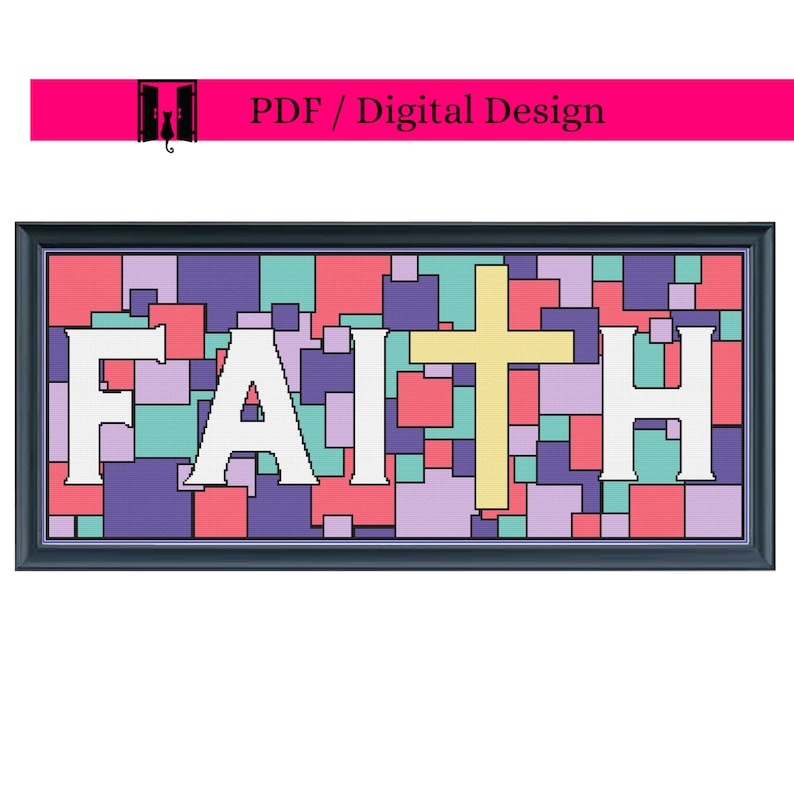 Stained Glass Faith - Cross Stitch Pattern, PDF, Instant Download - Etsy