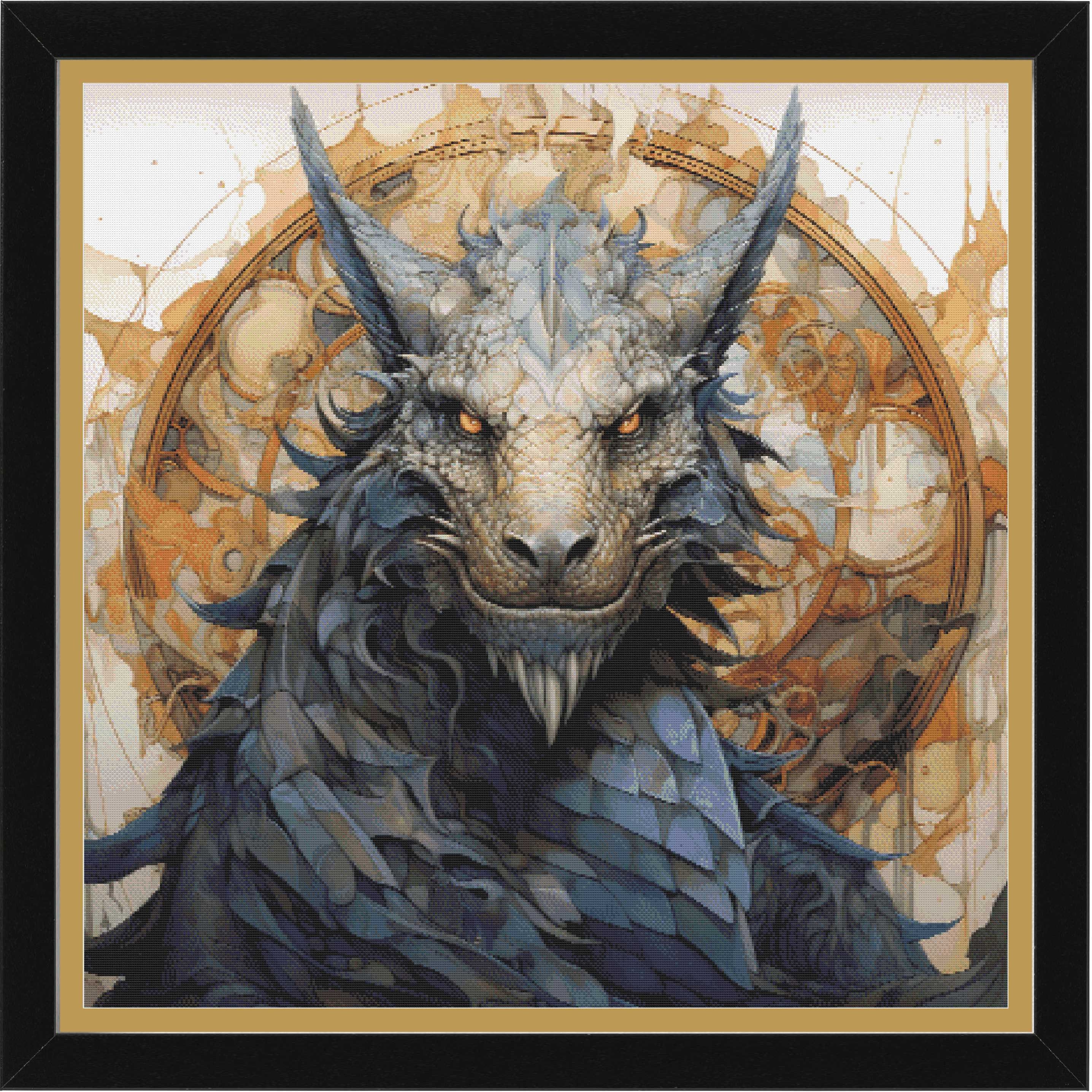 Fierce Black Dragon - Digital Download PDF Cross Stitch Pattern - Etsy