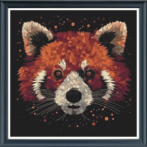 Red Panda Mosaic - Digital Download Cross Stitch Pattern - Etsy