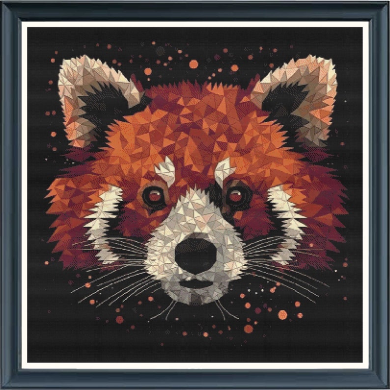 Red Panda Mosaic - Digital Download Cross Stitch Pattern - Etsy