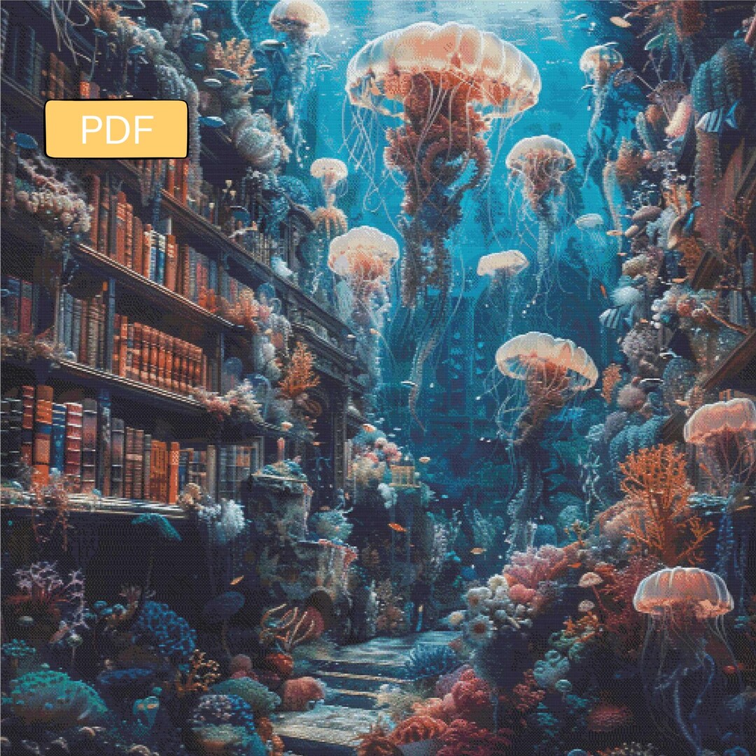 Sunken Library - Digital Download PDF Cross Stitch Pattern - Etsy