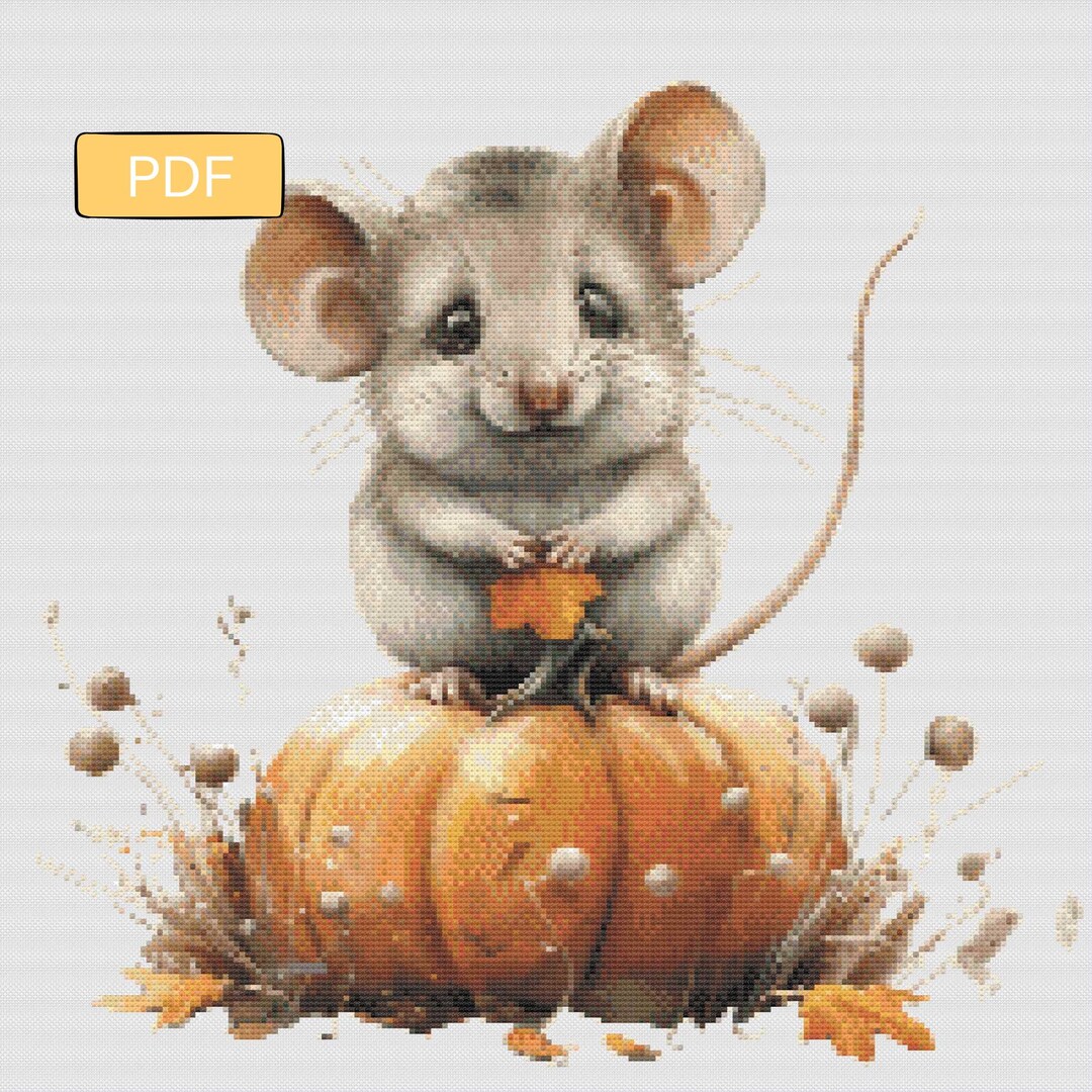 Autumn Mouse - Digital Download PDF Cross Stitch Pattern - Etsy
