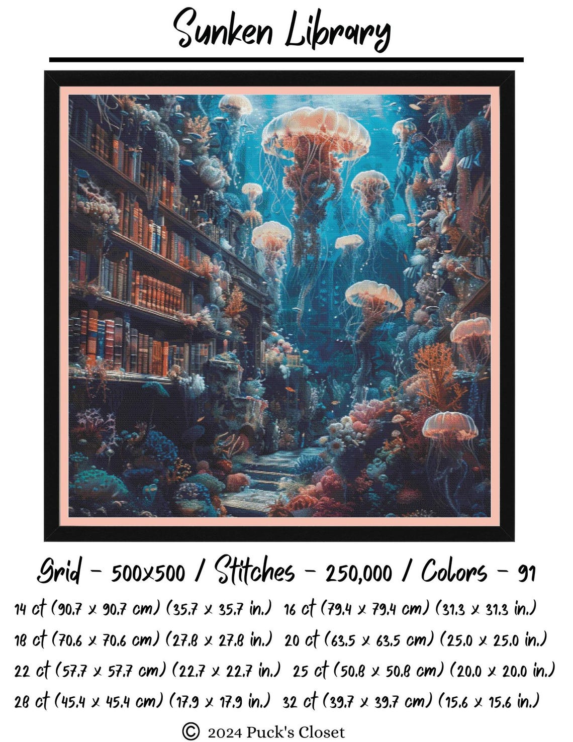 Sunken Library - Digital Download PDF Cross Stitch Pattern - Etsy