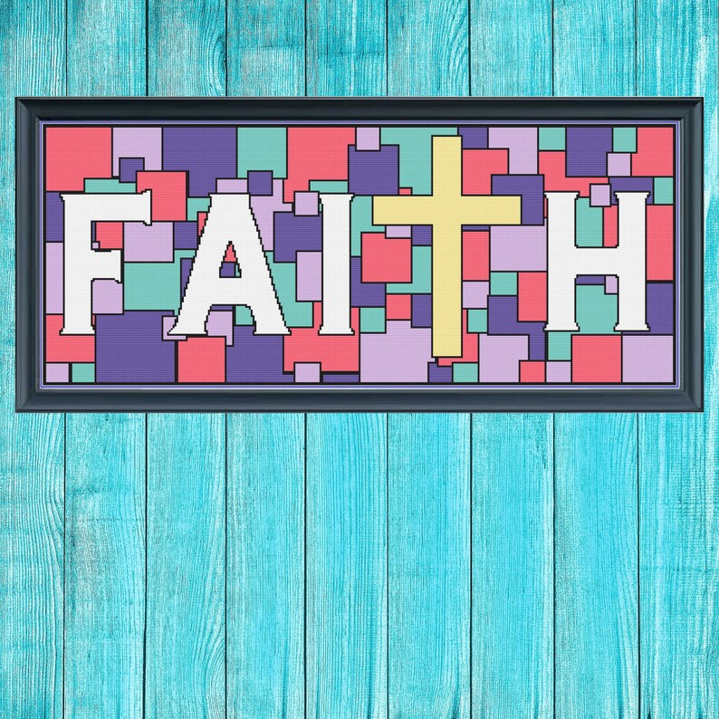 Stained Glass Faith - Cross Stitch Pattern, PDF, Instant Download - Etsy