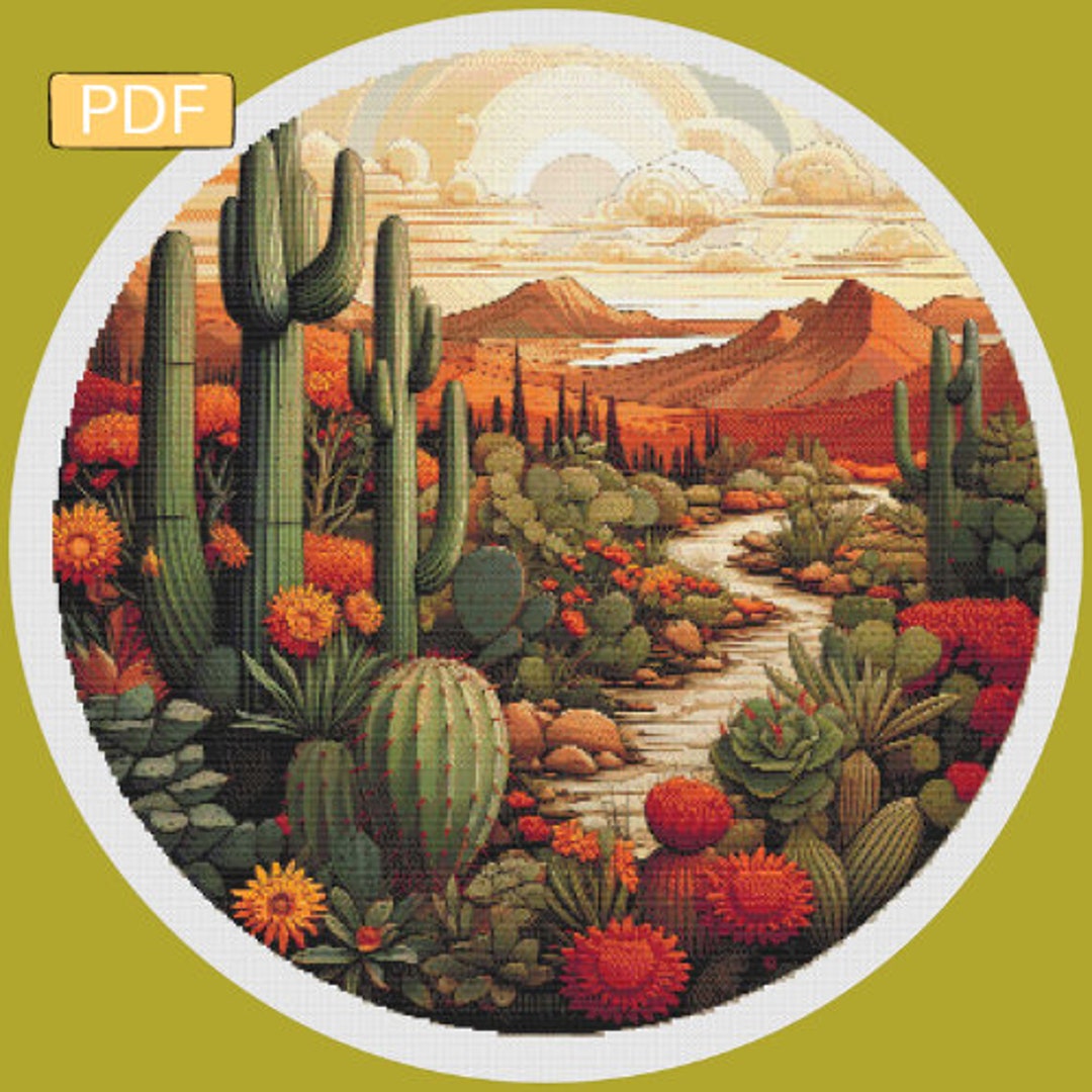 Desert Scene - Digital Download PDF Cross Stitch Pattern - Etsy