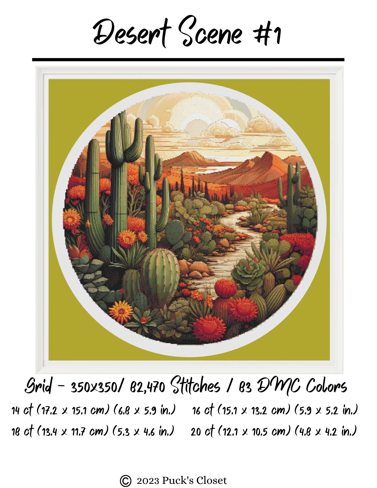 Desert Scene - Digital Download PDF Cross Stitch Pattern - Etsy