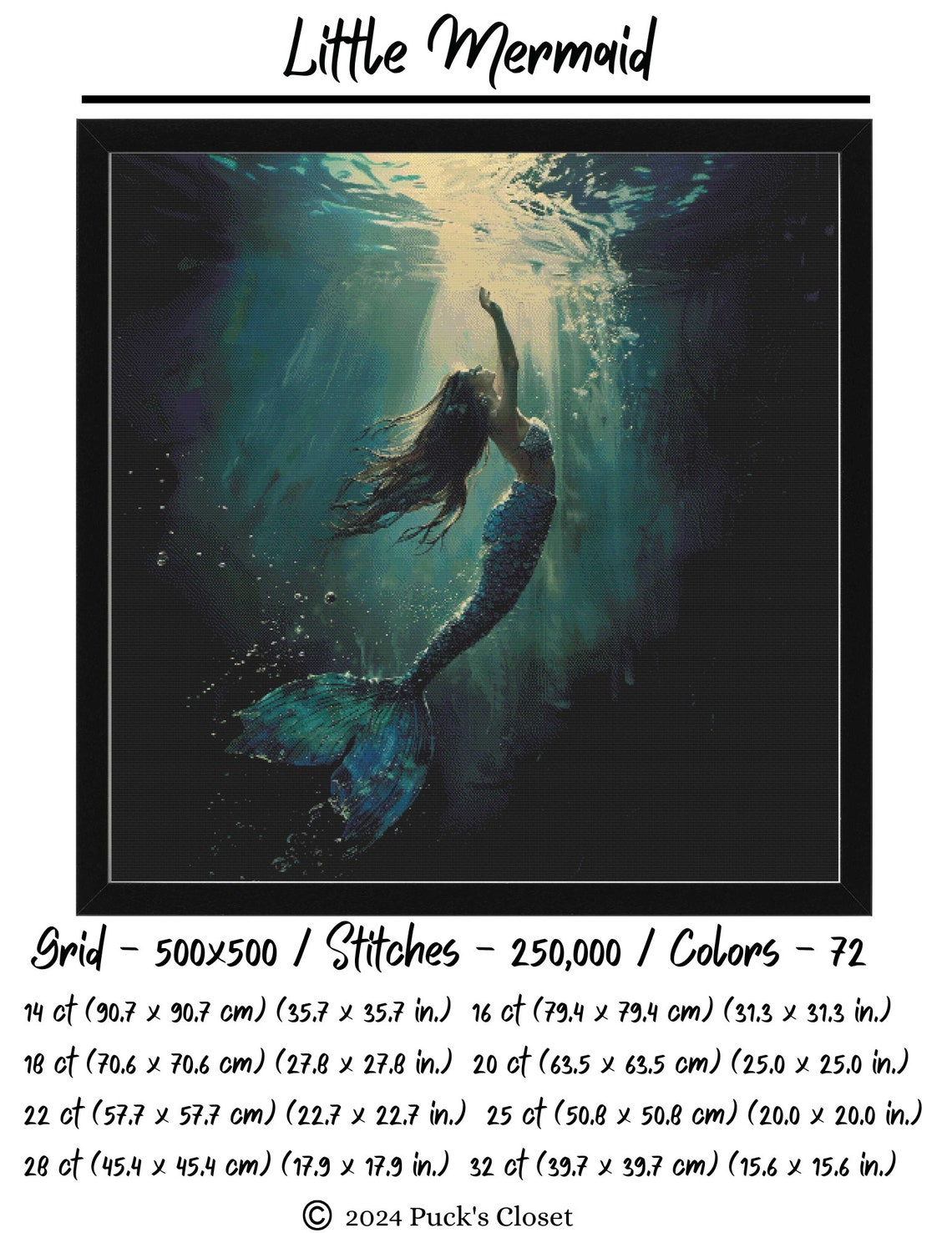 Little Mermaid fairy Tale Series 4 Digital Download PDF Cross Stitch ...