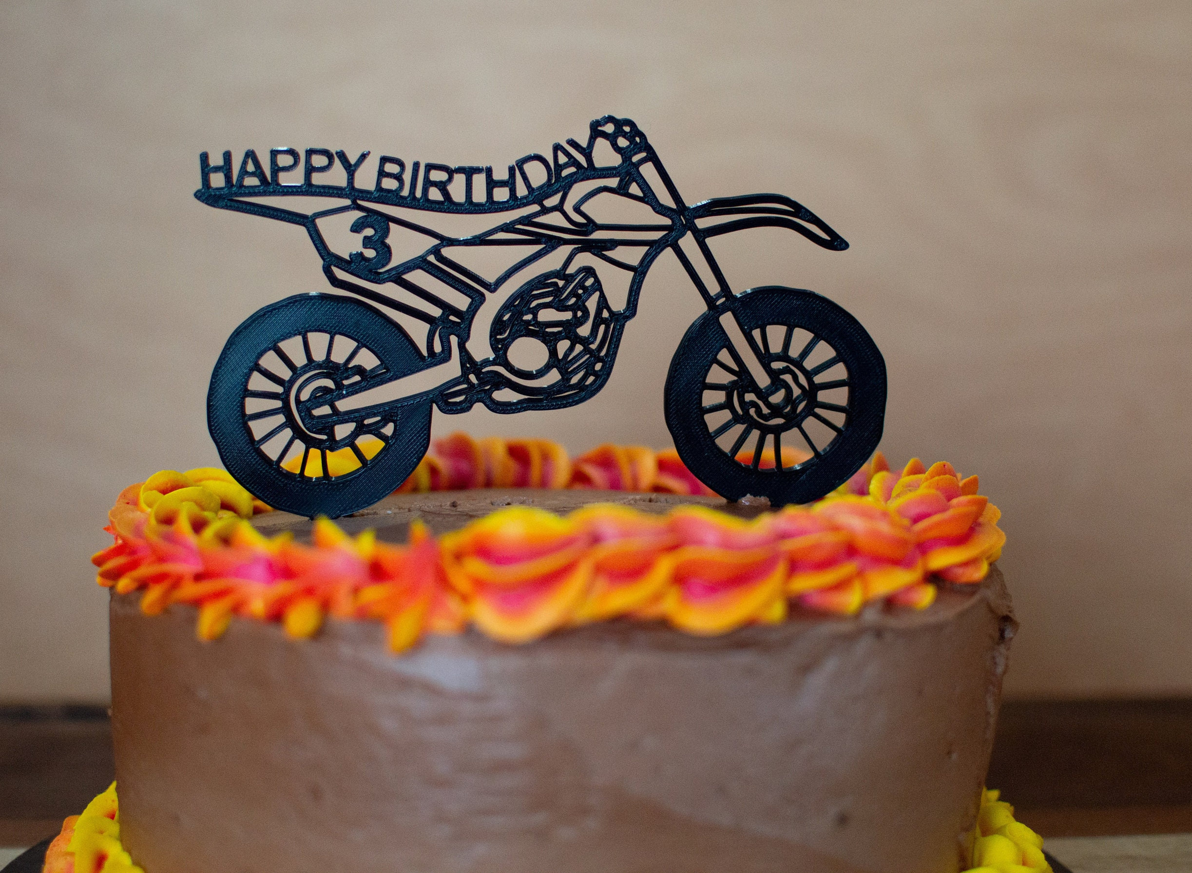 Custom Dirt Bike Birthday Cake Topper With Name Tag - Etsy