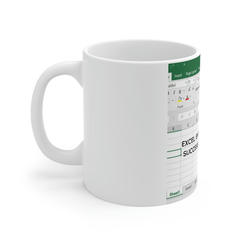 Excel Enthusiasts Brew Success: Inspiring 11 Oz White Ceramic Mug - Etsy