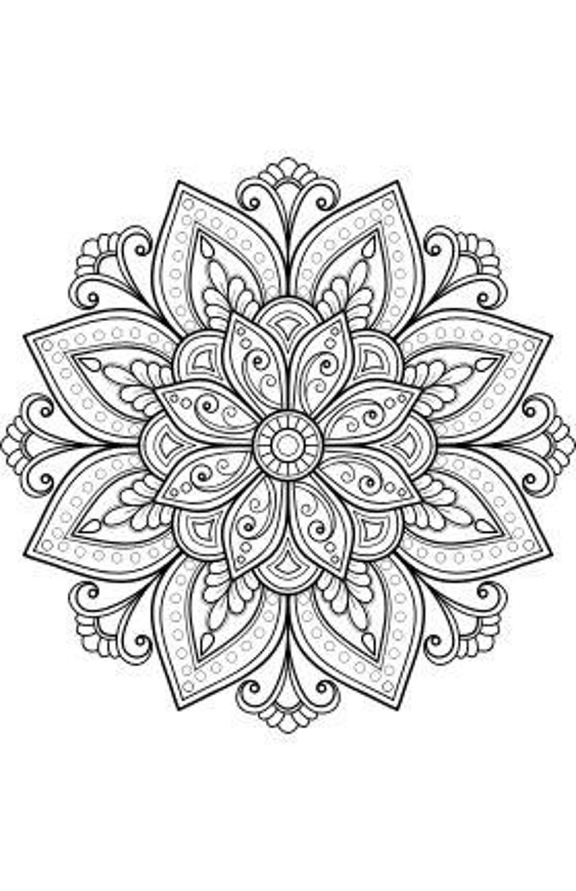 Mandala Coloring Pages: Stress Relief Art Therapy (PDF Digital Download ...