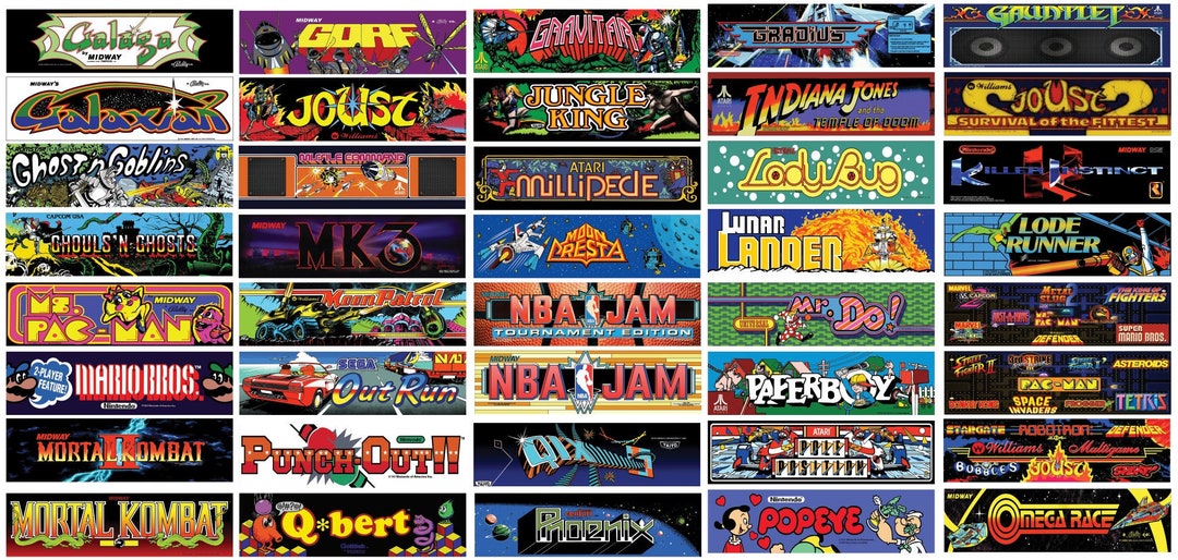 3-pack Arcade Marquee Vinyl Stickers (G to P) - 9.25" X 2.5" - Etsy