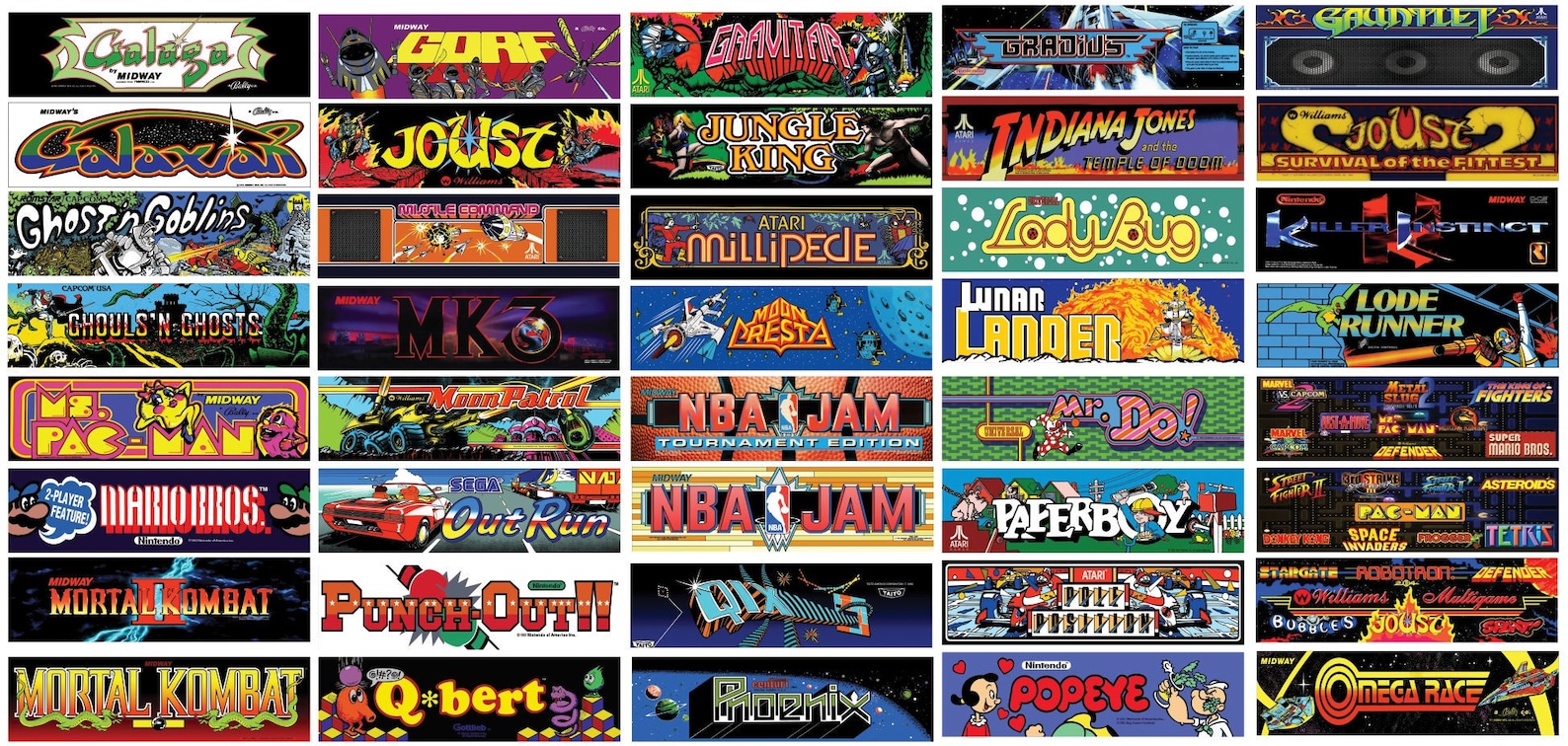 3-pack Arcade Marquee Vinyl Stickers (G to P) - 9.25" X 2.5" - Etsy