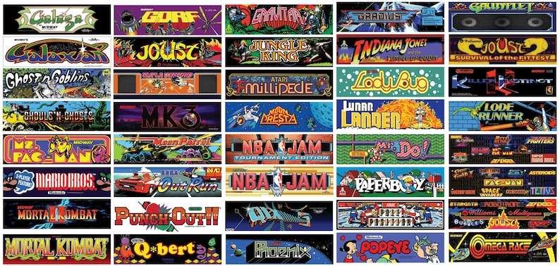3-pack Arcade Marquee Vinyl Stickers (G to P) - 9.25" X 2.5" - Etsy