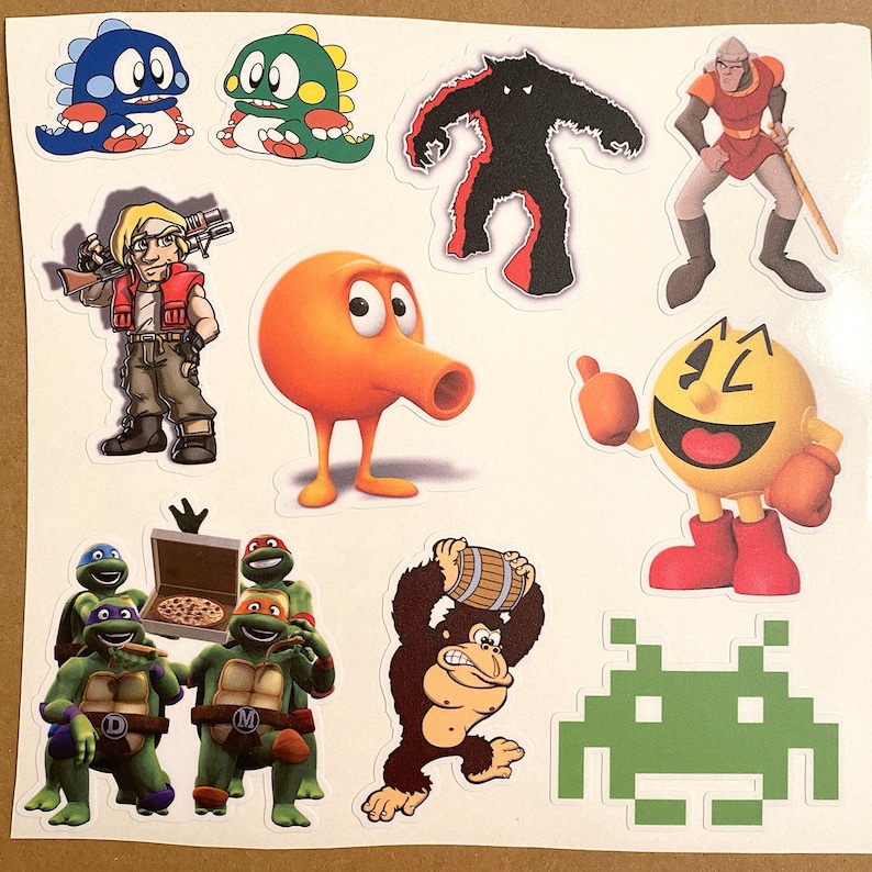 Sticker Pack 2 - Arcade Video Game Vinyl Stickers - Size 3" - 4" - Etsy