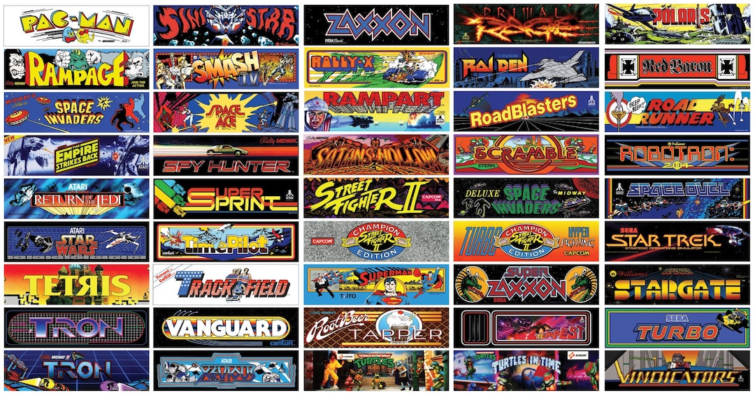 3-pack Arcade Marquee Vinyl Stickers (P to Z) - 9.25" X 2.5" - Etsy