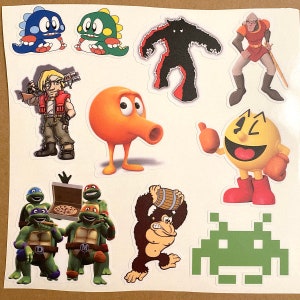 Multi Pack Stickers - Arcade Video Game Vinyl Stickers - Size 3" - 4 ...