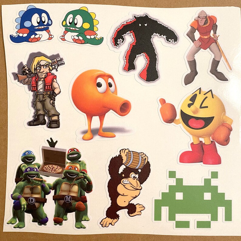 Multi Pack Stickers - Arcade Video Game Vinyl Stickers - Size 3" - 4 ...