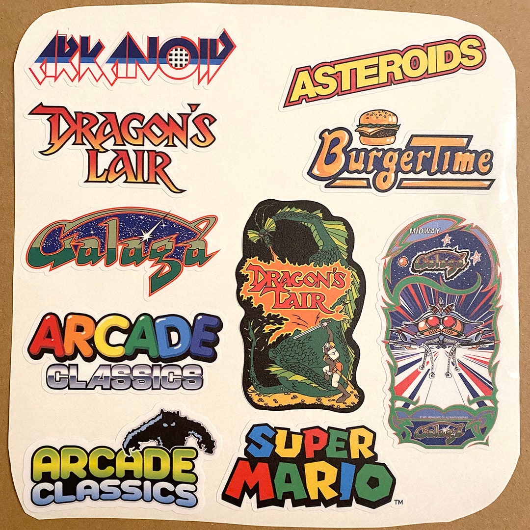 Multi Pack Stickers - Arcade Video Game Vinyl Stickers - Size 3" - 4 ...