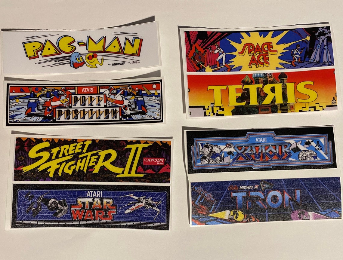 8-pack Mini Arcade Marquee Vinyl Stickers - 4" X 1.2" - Etsy