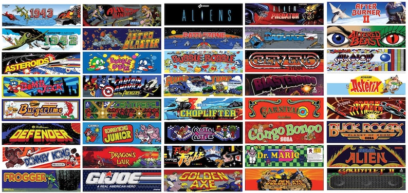 3-pack Arcade Marquee Vinyl Stickers (A to G) - 9.25" X 2.5" - Etsy