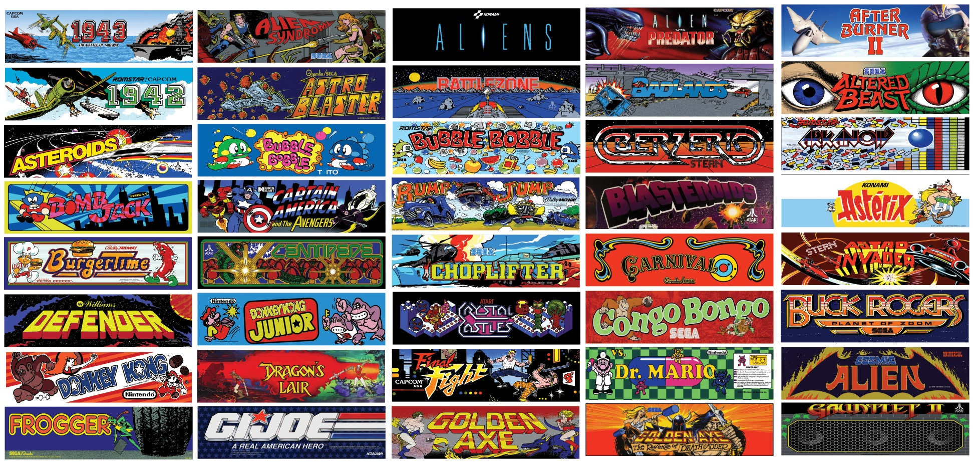 3-pack Arcade Marquee Vinyl Stickers A to G 9.25 X 2.5 - Etsy