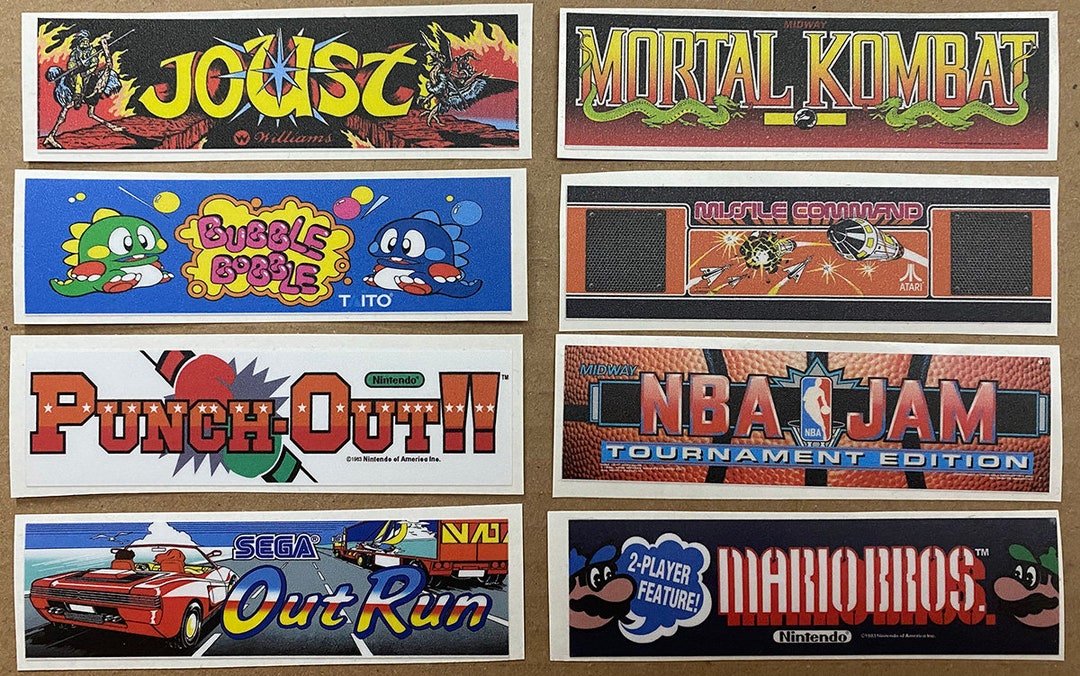 8-pack Mini Arcade Marquee Vinyl Stickers - 4" X 1.2" - Etsy