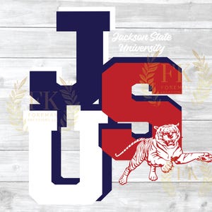 Jackson State Stacked Logo Png and Svg, Jstate Tigers, Jackson State ...
