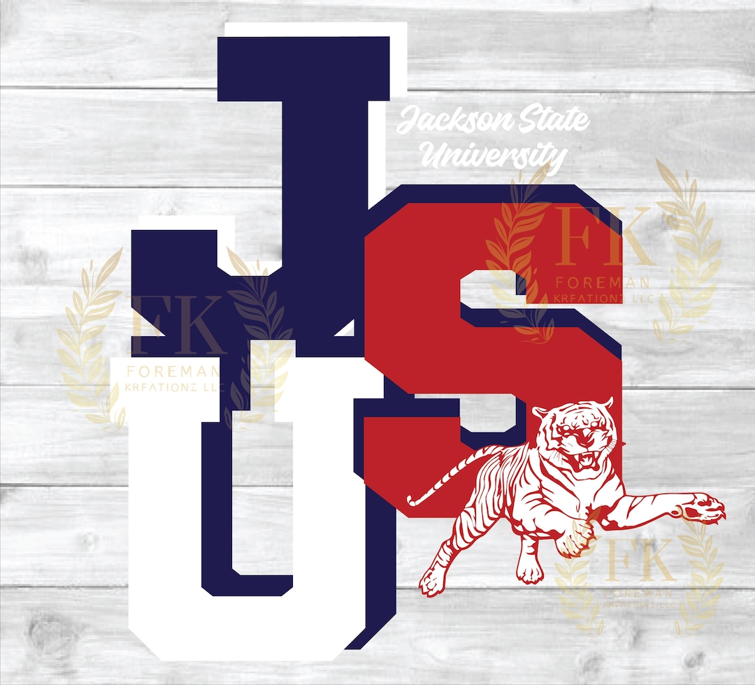 Jackson State Stacked Logo Png and Svg, Jstate Tigers, Jackson State ...