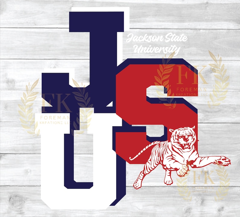 Jackson State Stacked Logo Png and Svg, Jstate Tigers, Jackson State ...