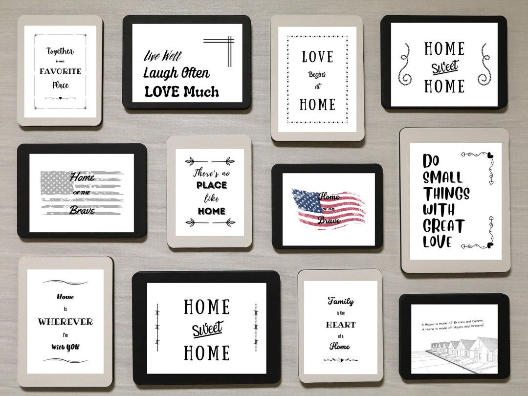 Printable Home Decor Wall Art Signs - Set of 12 Digitally Printable ...