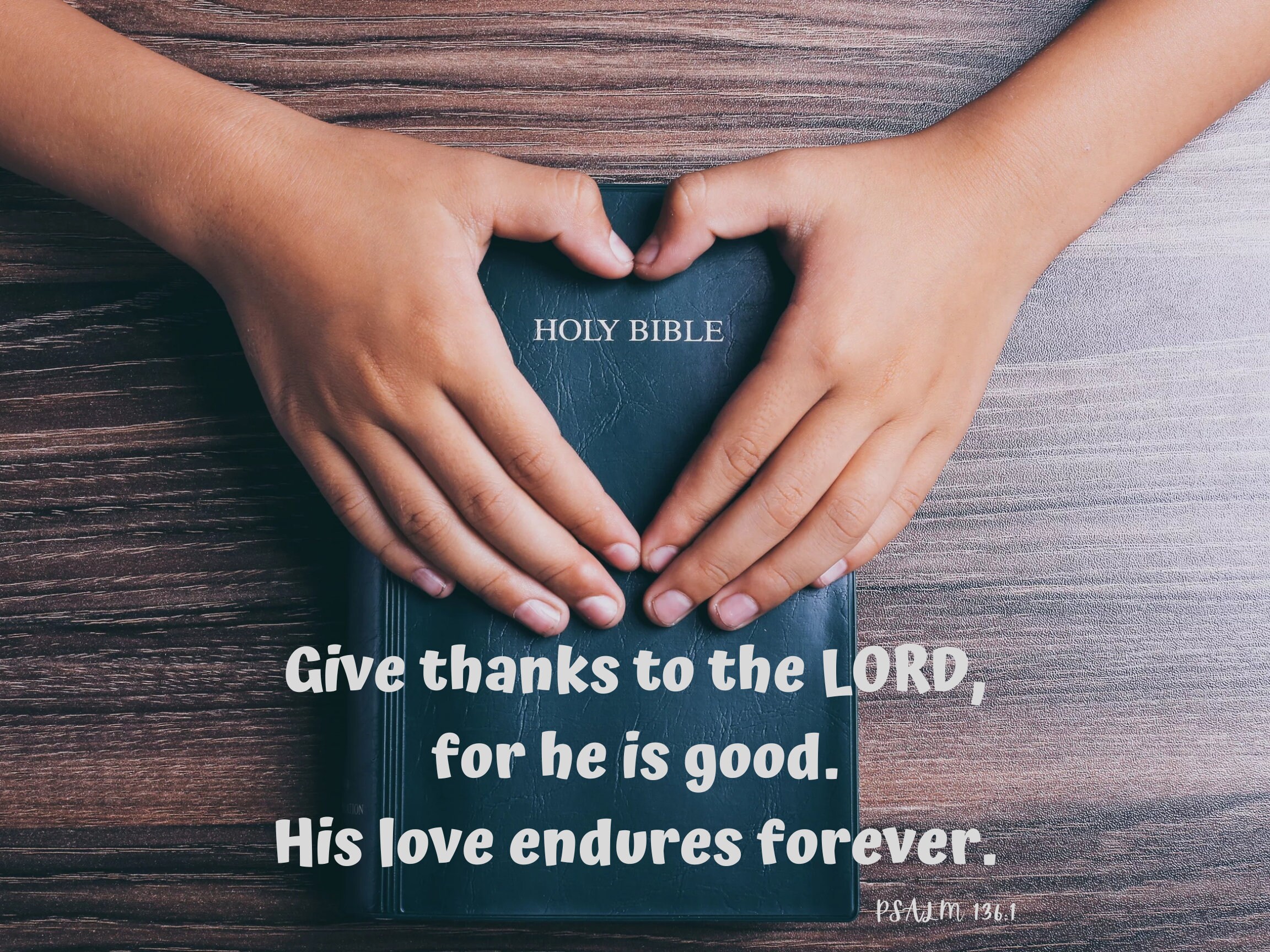 Christian Wall Art - PSALMS 136:1 - Digital Print - Bible Verse - Home ...