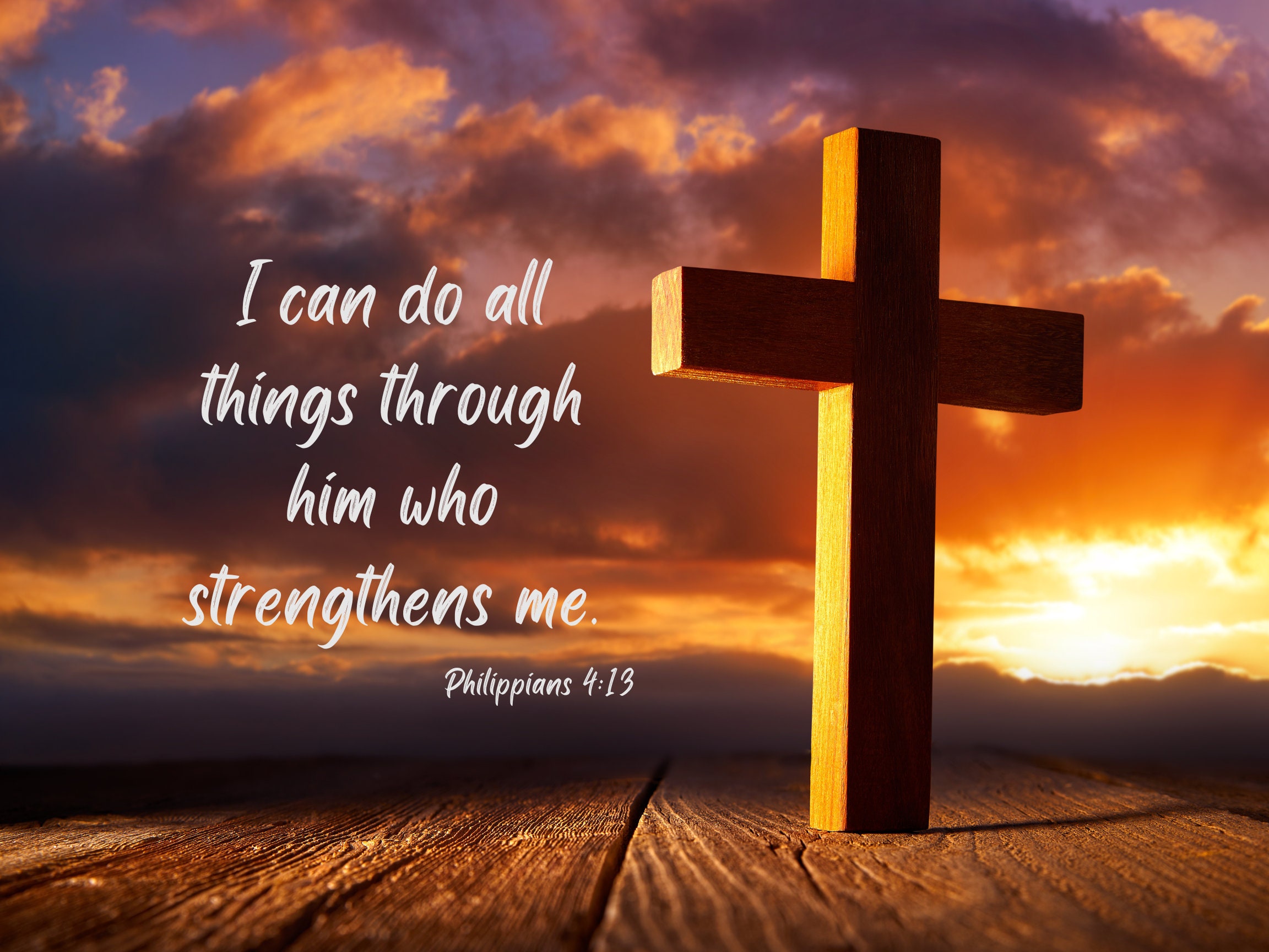 Christian Wall Art - Philippians 4:13 - Digital Print - Bible Verse ...