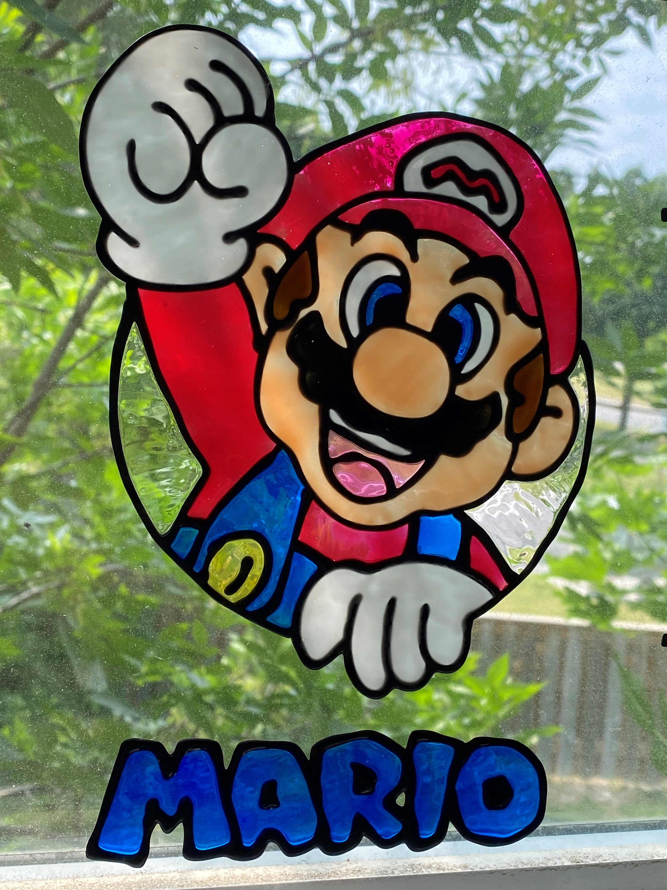 Mario Stained Glass Painting - Etsy