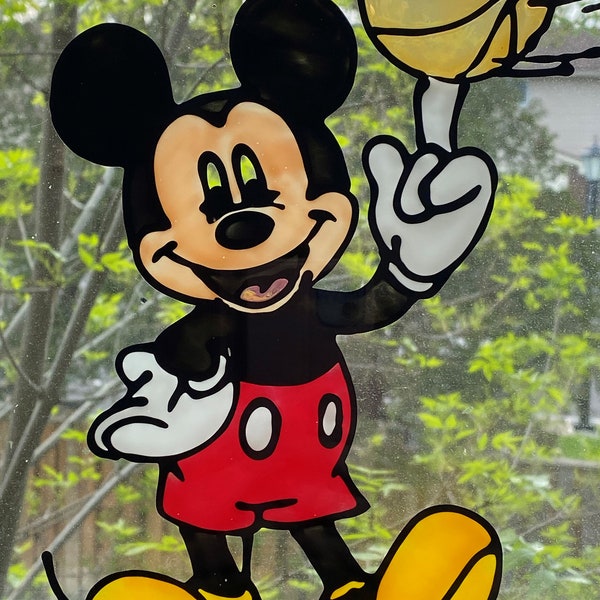 Stained Glass Mickey and Minnie - Etsy