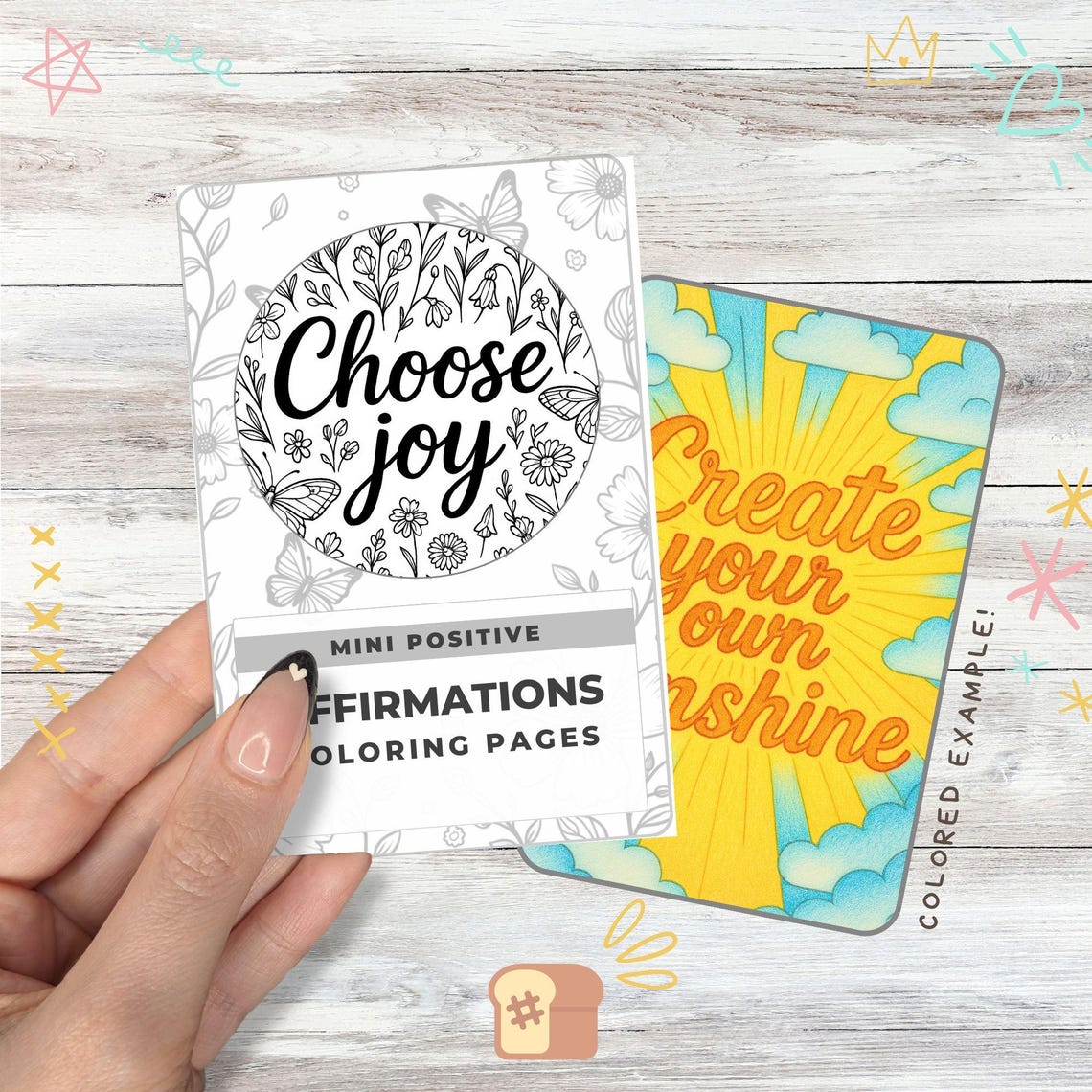 Positive Affirmations Mini Coloring Book - Print and Assemble Book Kit ...