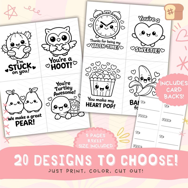 Coloring Valentines Activity - Heart Color Your Own Valentine Cards ...