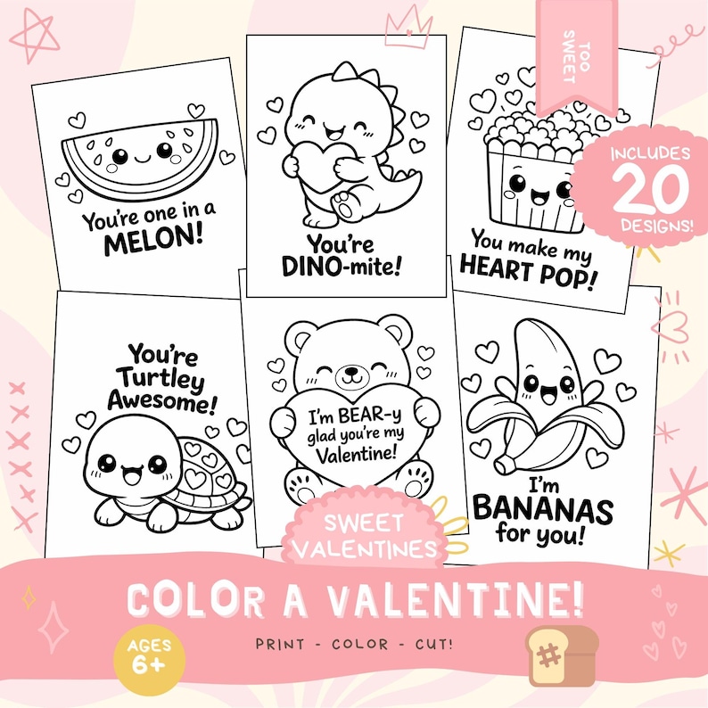 Coloring Valentines Activity - Heart Color Your Own Valentine Cards ...