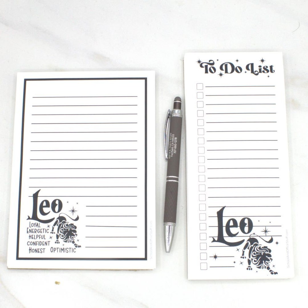 Leo Zodiac Notepad Set, Zodiac Memo Notepad, 5x7 Notepad and 3.5x8 List Pad, Astronomy ...