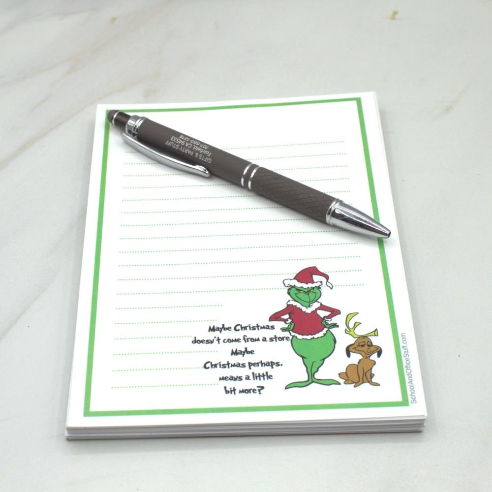 Grinch Notepad, Dr. Suess Memo Notepad, 5x7 Notepad, Memo Pad ...
