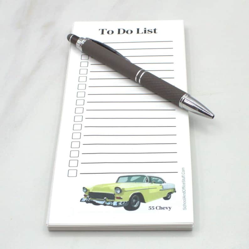 Chevy Checklist Memo Pad , 3.5x8 List Pad, Memo Pad, Personalized List ...