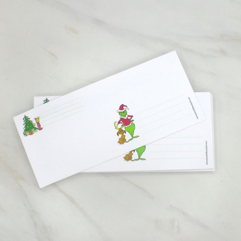 Grinch Letter Envelope, Letter Writing Set, 15 Envelope, Personalized ...