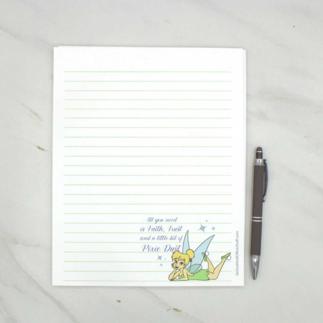Tinkerbell Writing Paper Notepad, Tinkerbell Memo Notepad, 10 X 8 ...