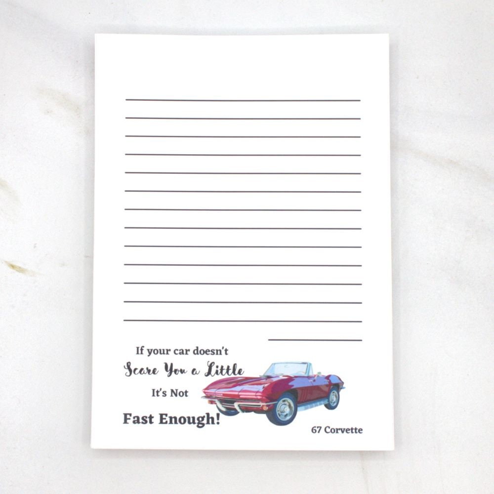 1967 Corvette Vintage Muscle Car Notepad, 5x7 Notepad, Memo Pad ...