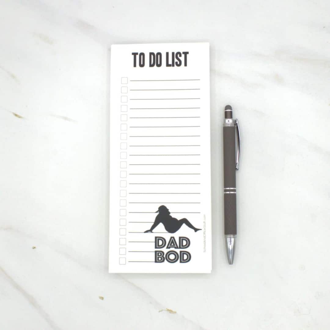 Dad Bod Checklist Memo Pad, 3.5x8 List Pad, Memo Pad, Notepad for Men ...