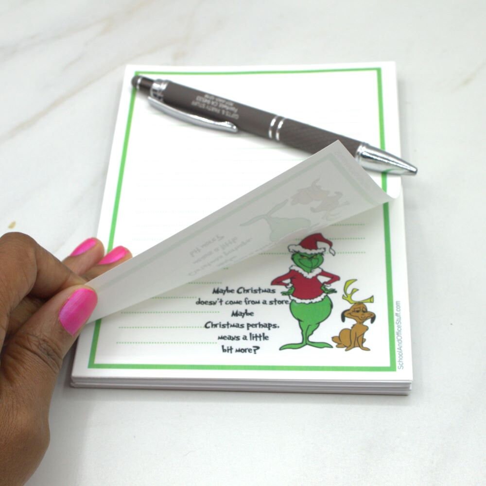 Grinch Notepad, Dr. Suess Memo Notepad, 5x7 Notepad, Memo Pad ...